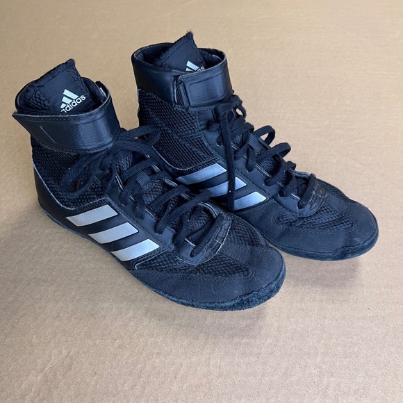 adidas | Shoes | Adidas Kids Boys Mens Black Wrestling Shoes Size 4 ...